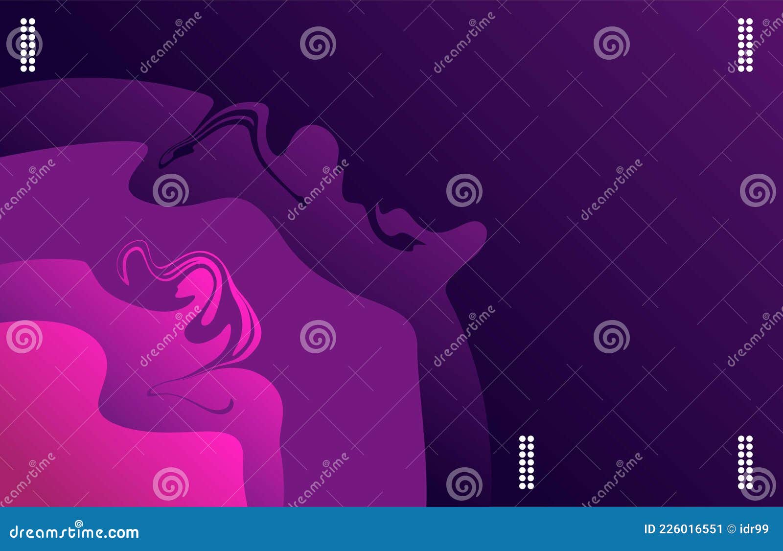 Abstract Wavy and Circle Shape Isolated Dark Background Stock Vector ...