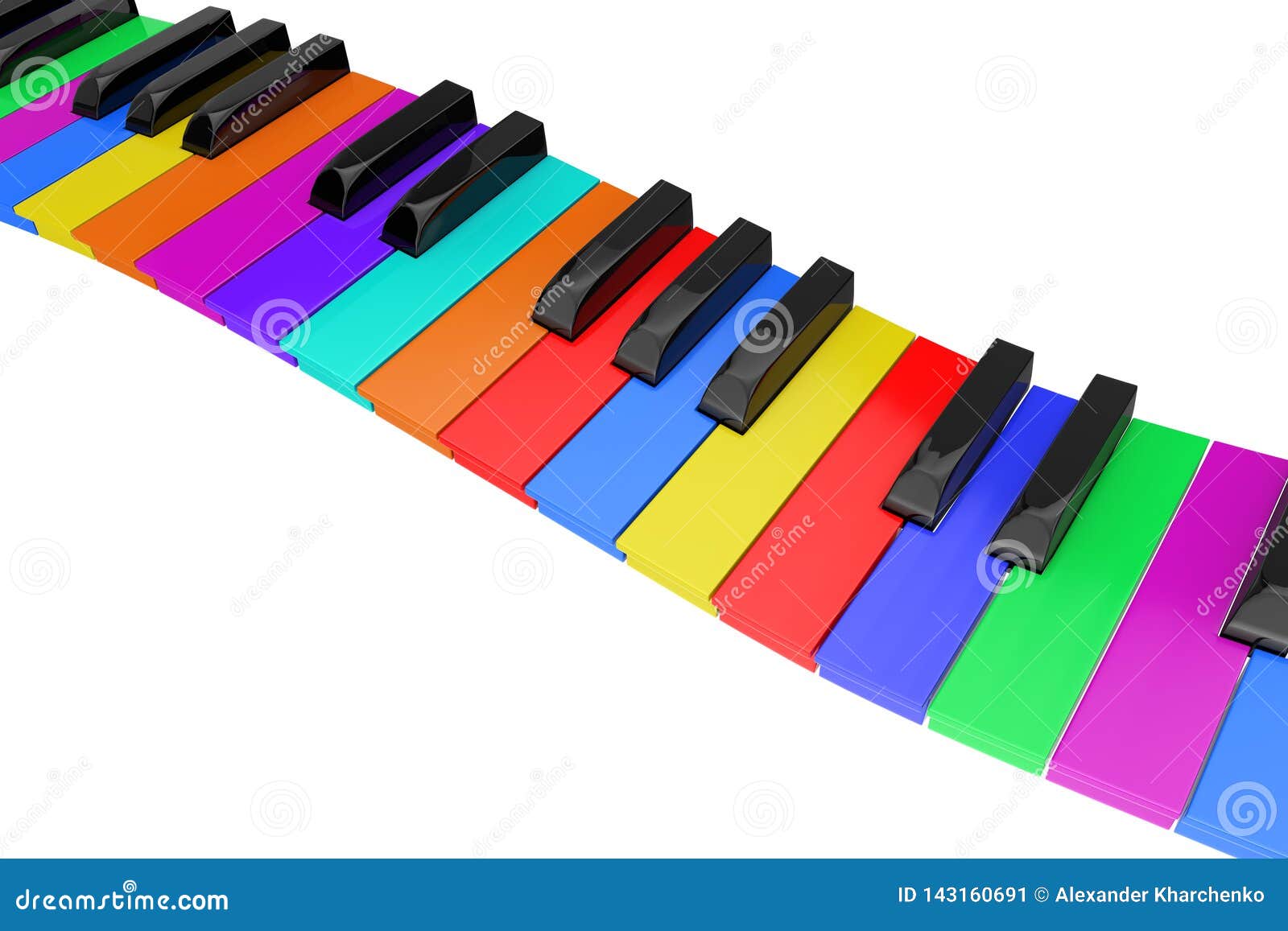 Abstract Wavy Colorful Piano Keyboard. 3d Rendering Stock Illustration ... Abstract Wavy Colorful Piano Keyboard. 3d Rendering Stock Illustration ...