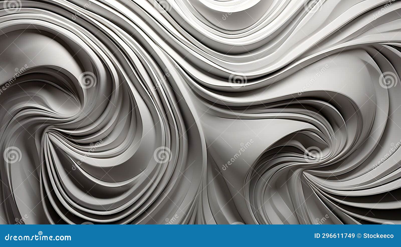 Abstract Wavy and Curly Texture: 3d Rendered Steel Forms Stock ...