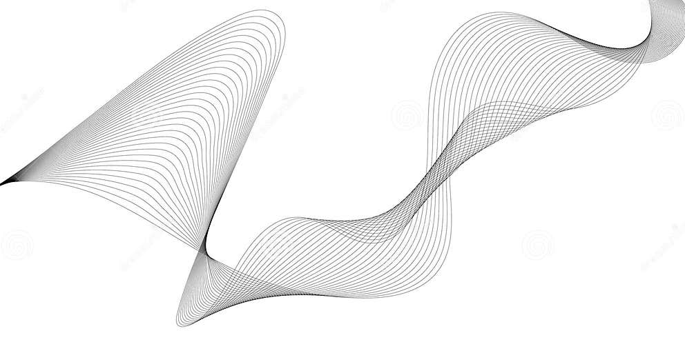 Abstract Wavy Curve Lines Background. Abstract Frequency Sound Wave ...