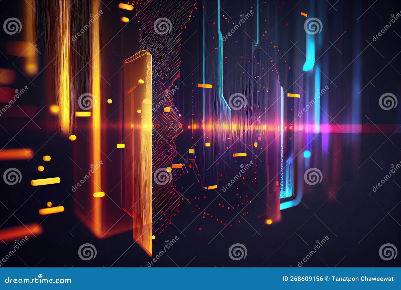 Abstract Wavy Curve Technology Background, Business Connection, Lines ...