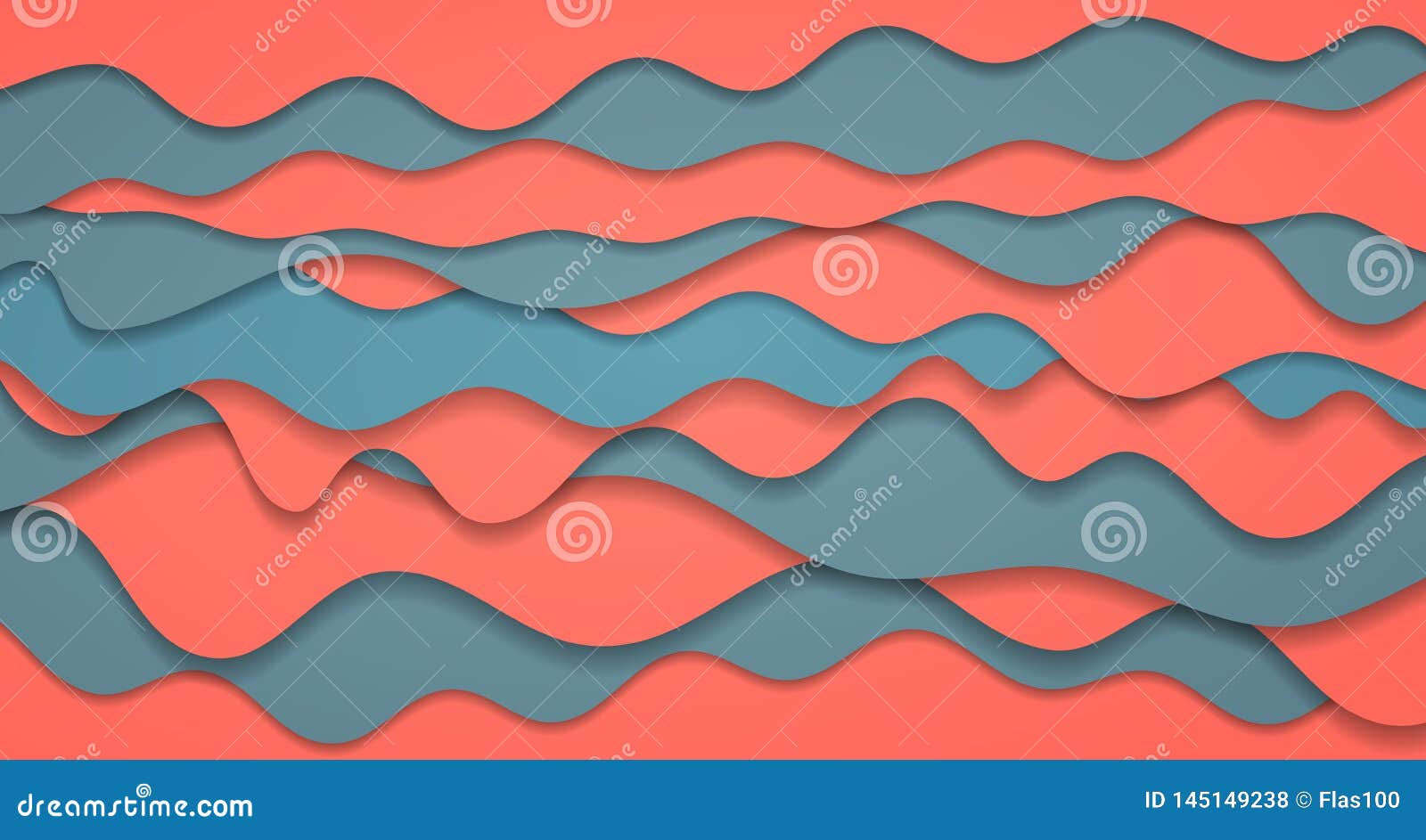 Abstract Wavy Cut Paper Strips with Soft Shadow. Vector Illustration ...