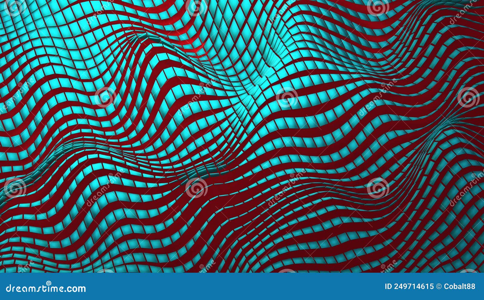 Abstract Wavy 3D Background, Distorted Square Shapes Mosaic Stock ...