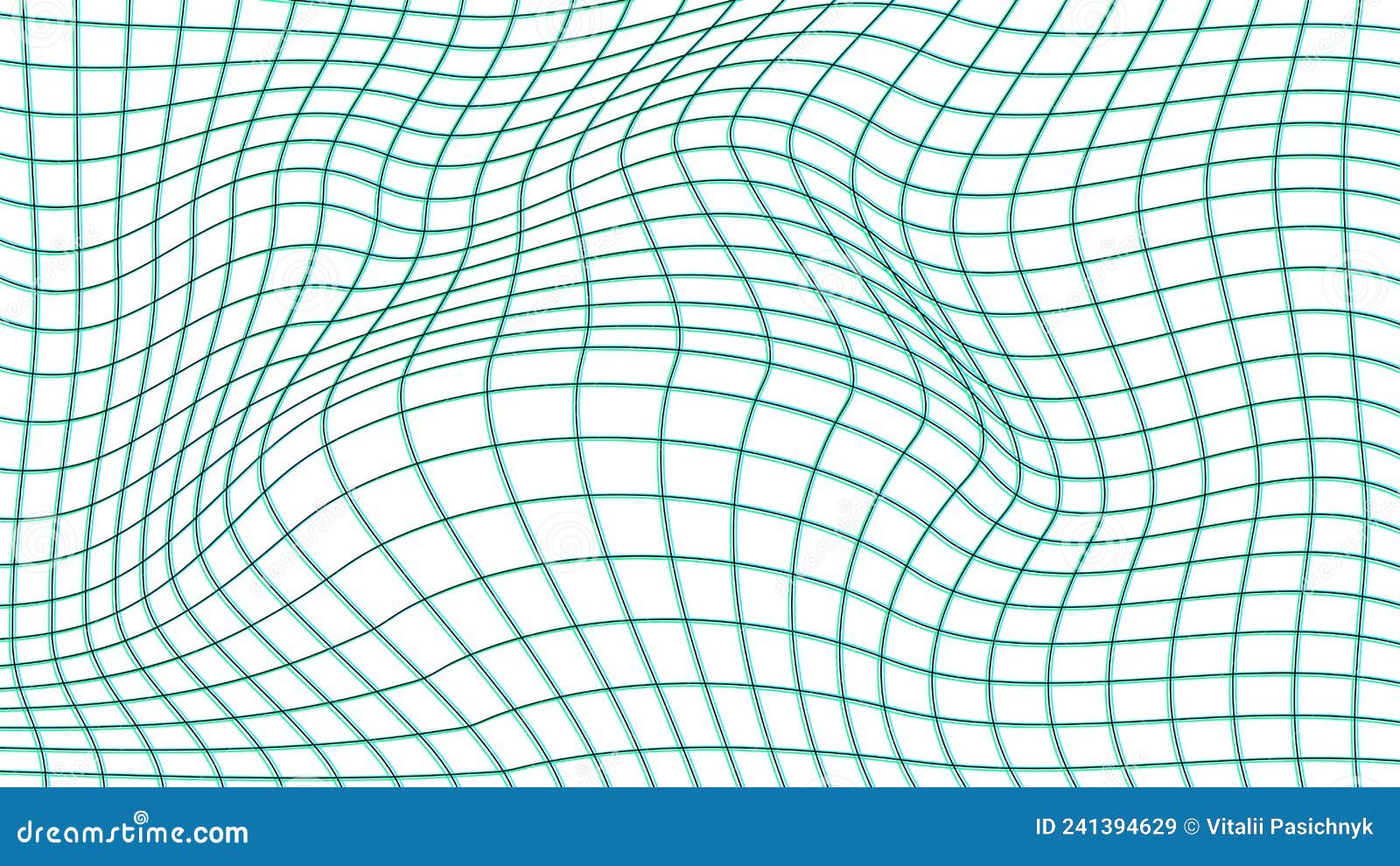 Abstract Wavy 3d Grid with Glitch Effect on White Background. Geometric ...