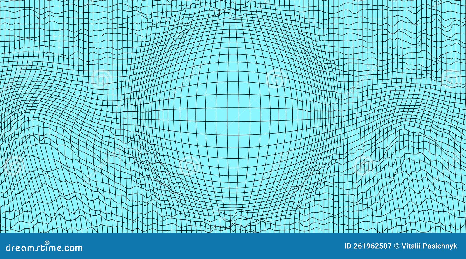 Abstract Wavy 3d Mesh on a Blue Background. Geometric Dynamic Wave. 3D ...