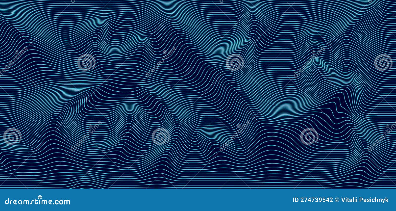 Abstract Wavy 3d Mesh on a Blue Background. Geometric Dynamic Wave. 3D ...