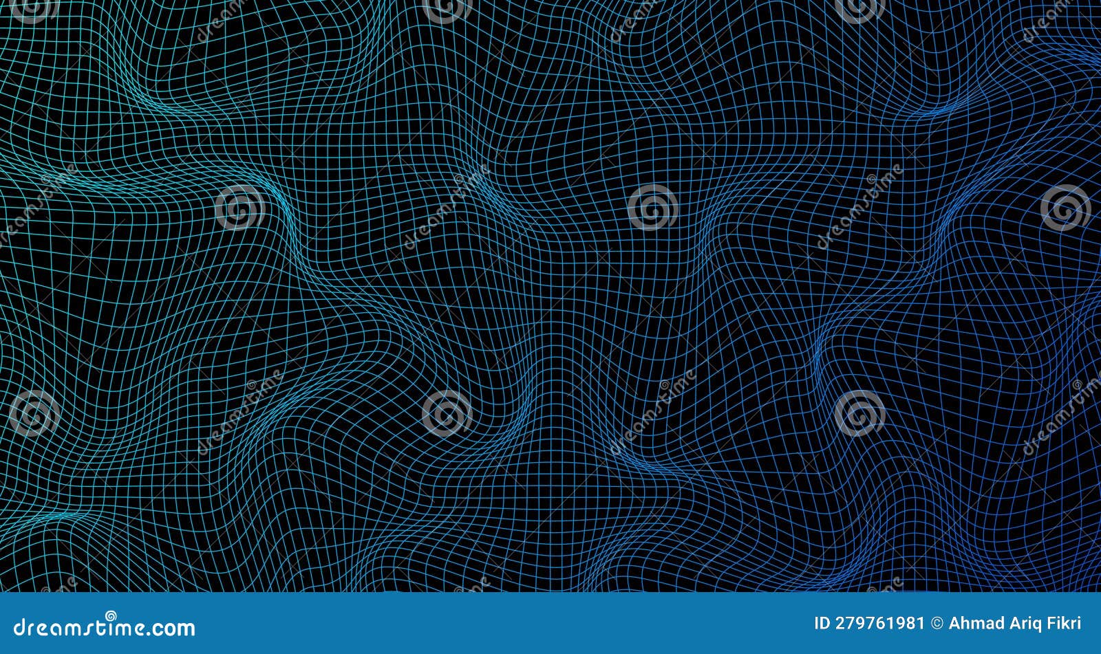 Abstract Wavy 3d Mesh. Geometric Dynamic Wave. Distorted Square Grid ...