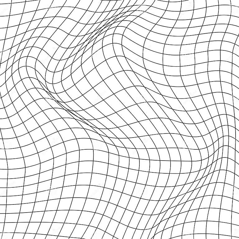 Abstract Wavy 3d Mesh on a White Background. Geometric Dynamic Wave. 3D ...