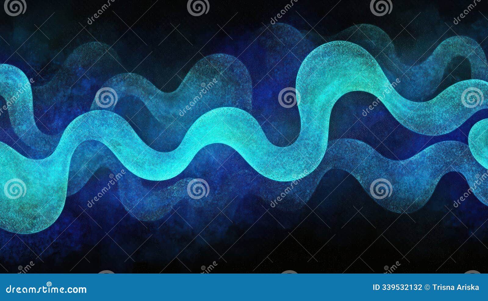 Abstract Wavy Design in Blue Tones, Evoking Fluidity and Movement Stock ...