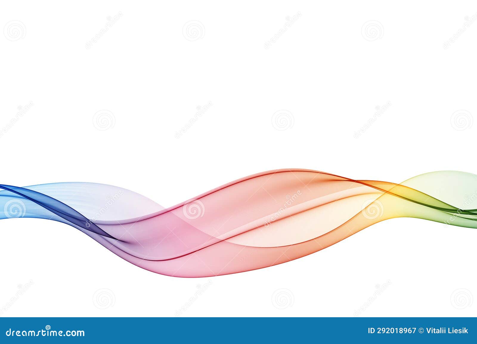 Abstract Wavy Flow of Multicolored Wave on a White Background, Rainbow ...