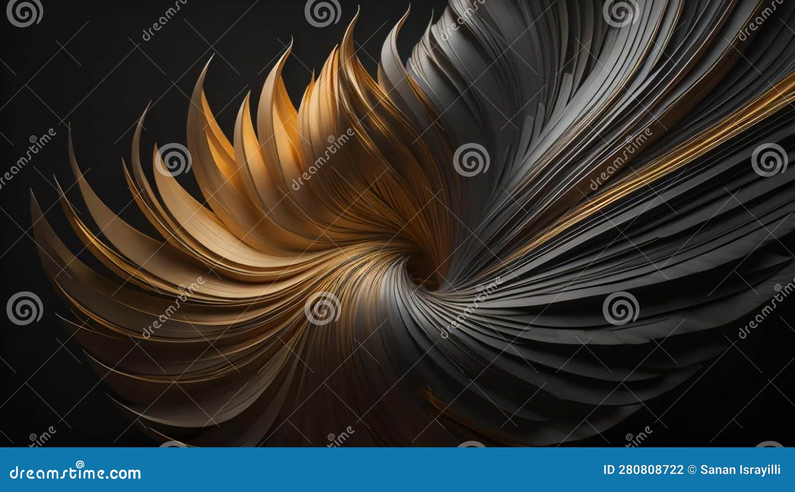 Abstract Wavy Fractal Background. Generative Ai Stock Illustration ...