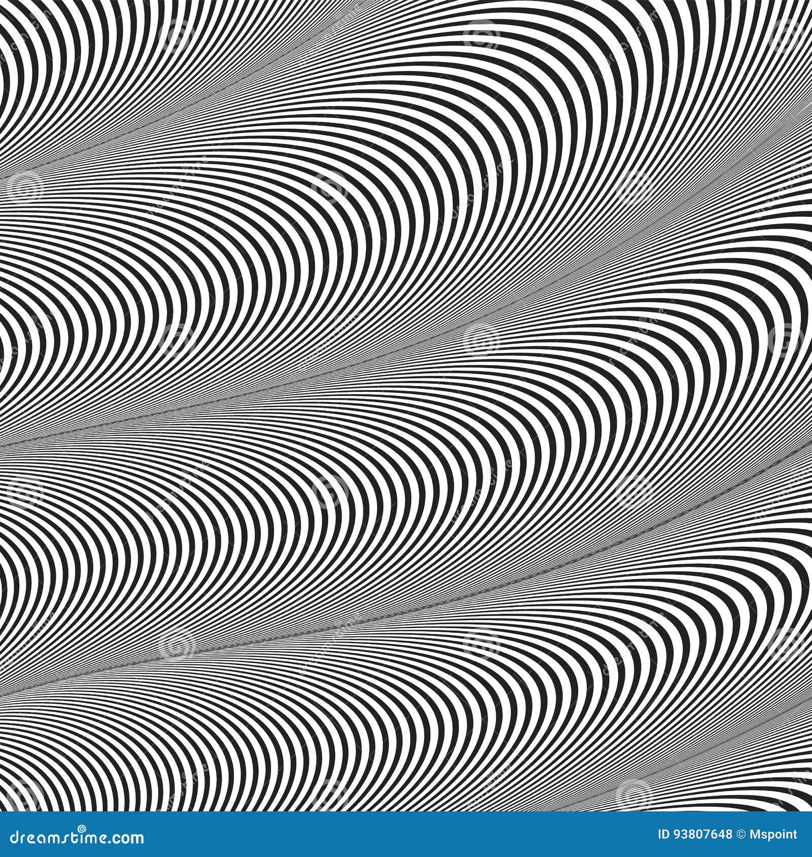 Abstract Wavy Geometric Black Pattern on White Background. Stock Vector ...