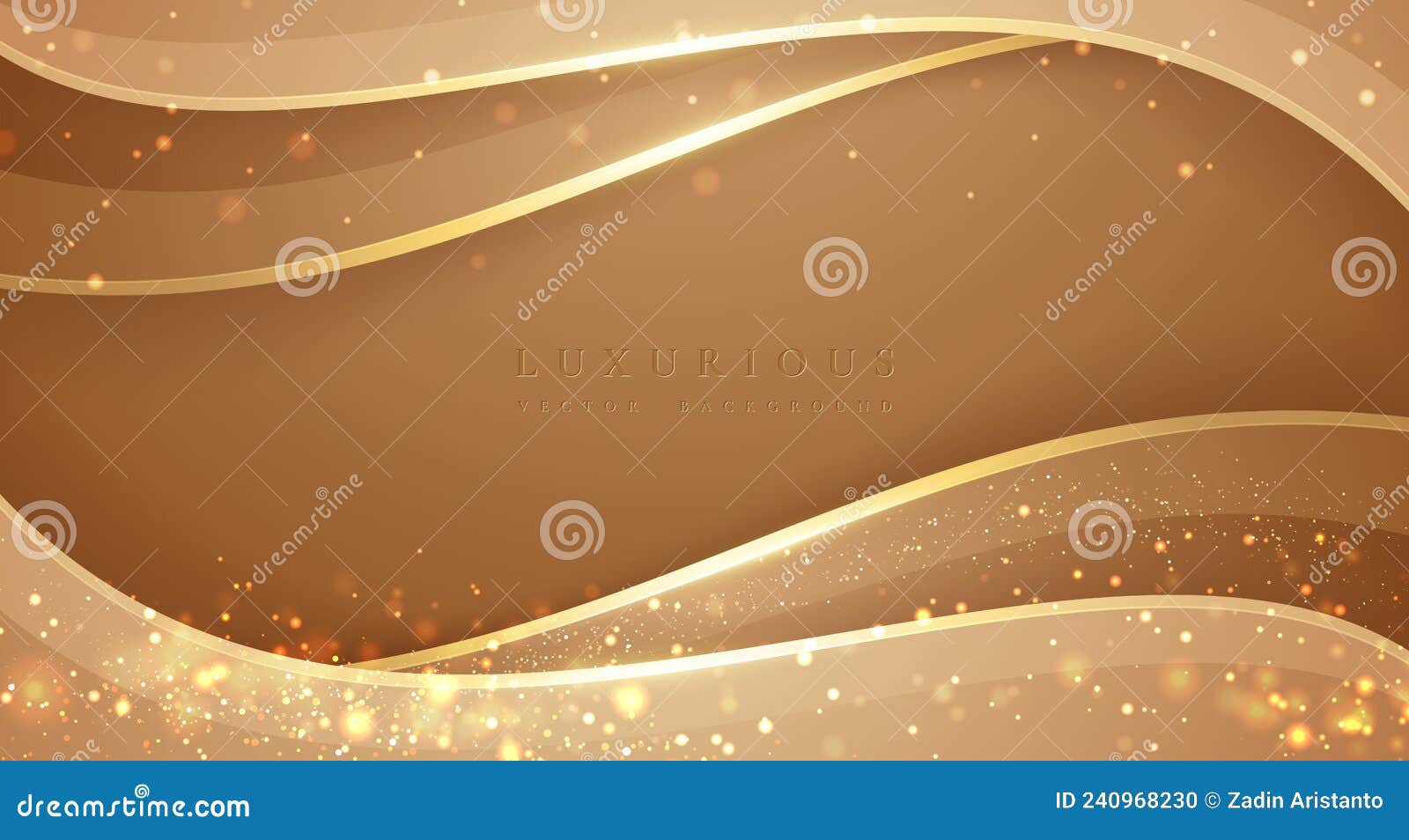 Abstract Wavy Gold Background. Luxurious Gold Vector Background with ...
