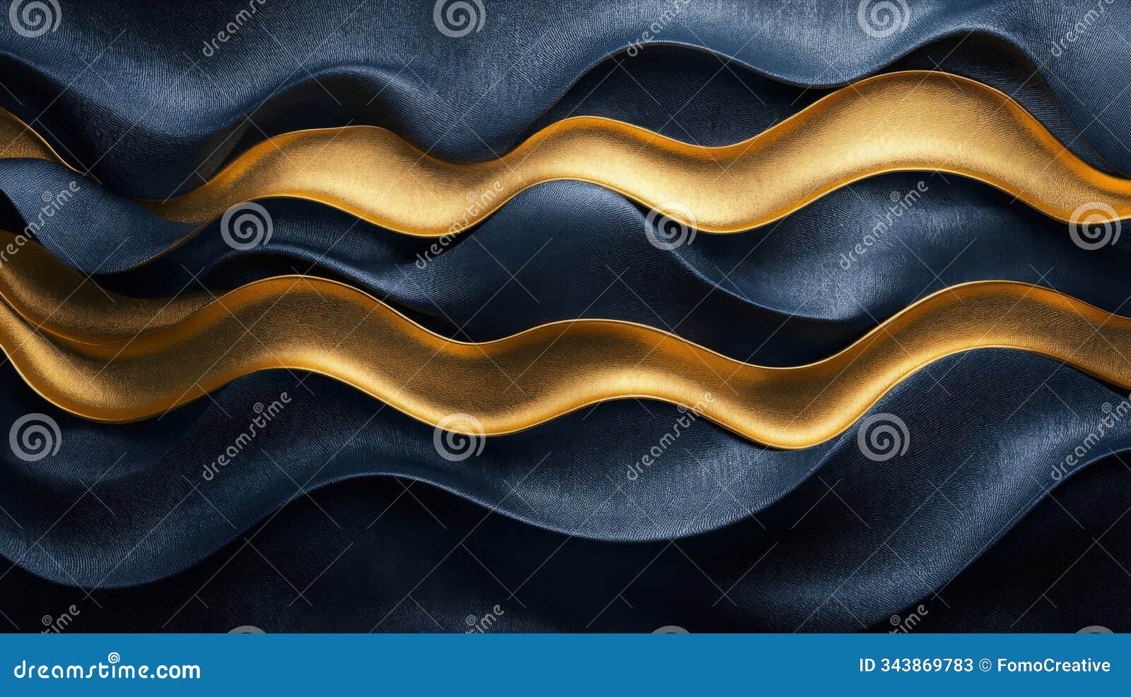 Wavy Gold Fabric In Da Influenced Design. Generative AI Stock Image ...