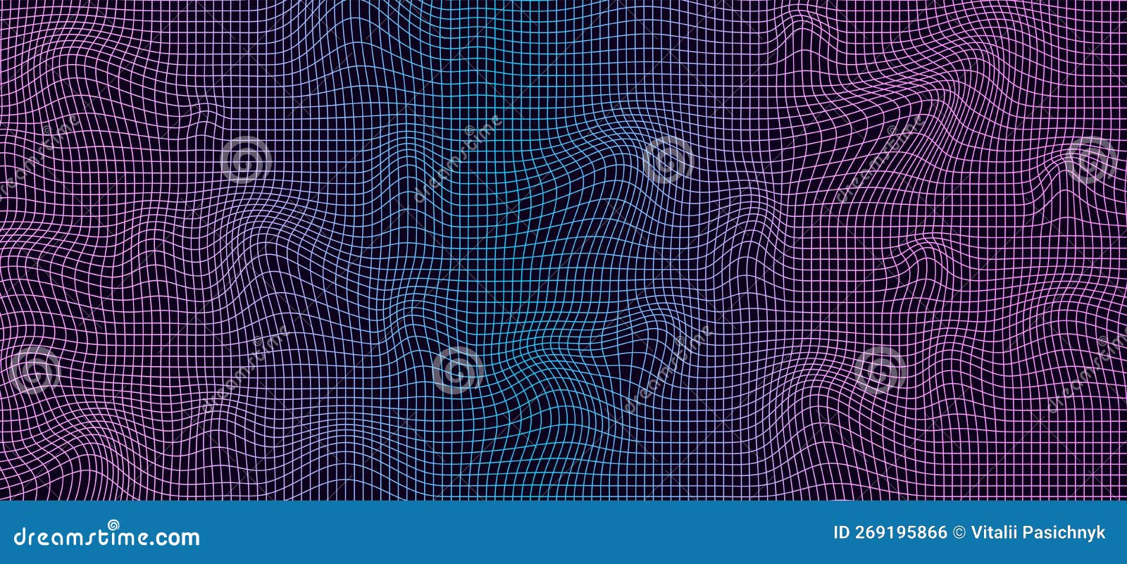 Abstract Wavy Gradient 3d Mesh on a Dark Background. Geometric Dynamic ...