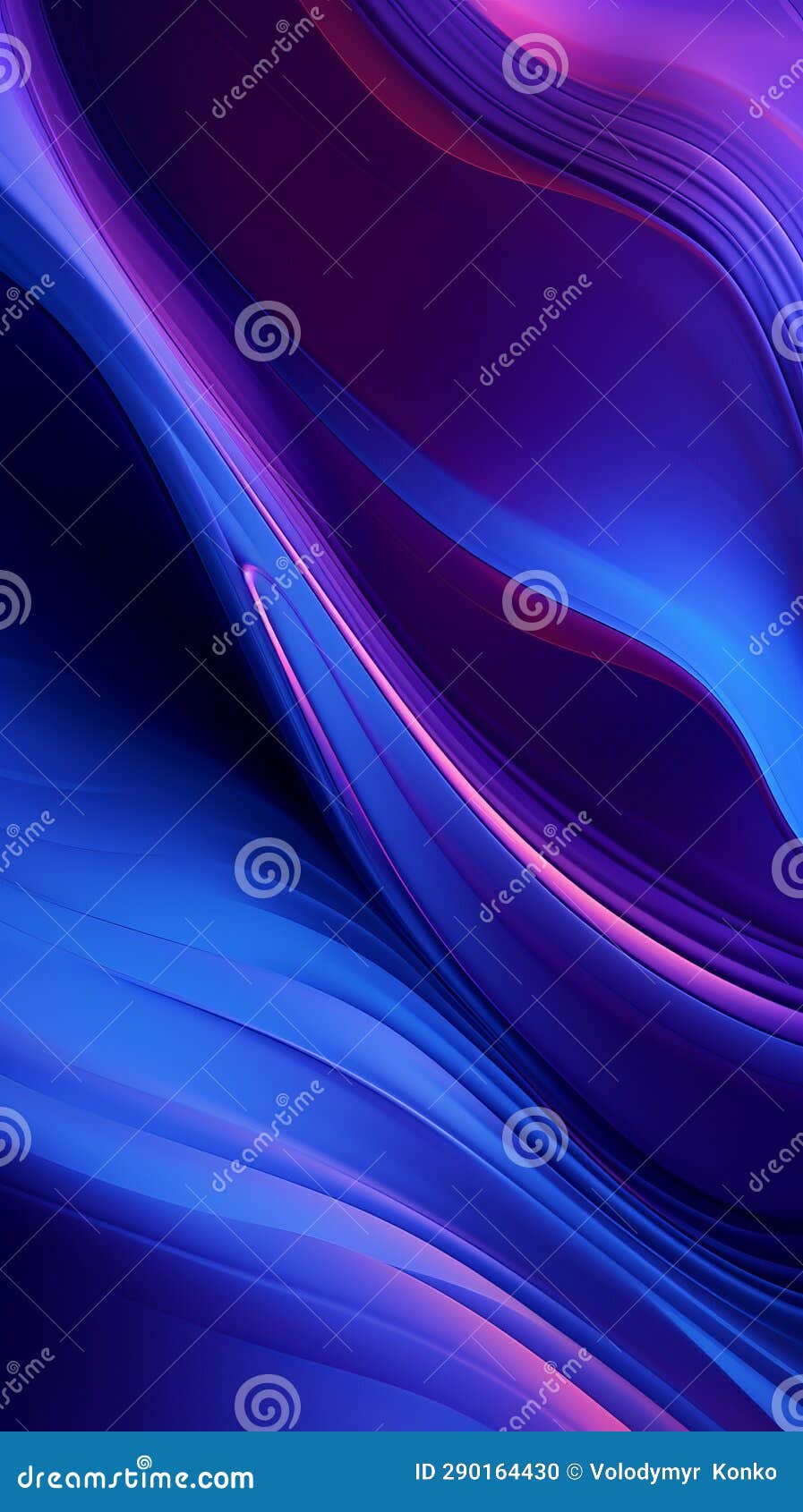 Abstract Wavy Lines in Blue and Purple Colors. Generative Ai Stock ...