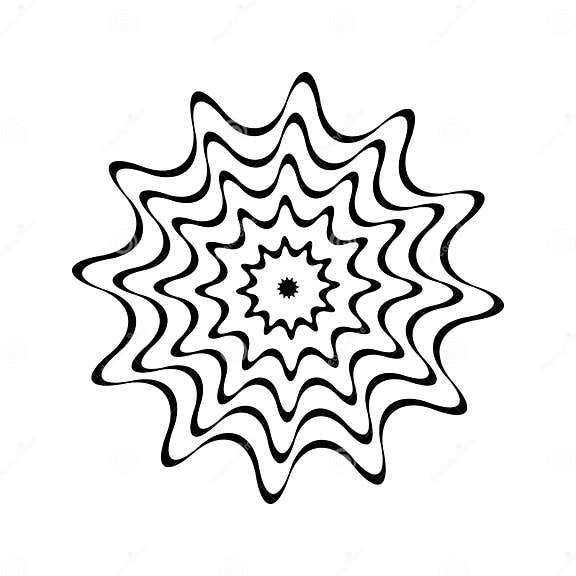 Abstract Wavy Lines Circle Design Element Stock Vector - Illustration ...