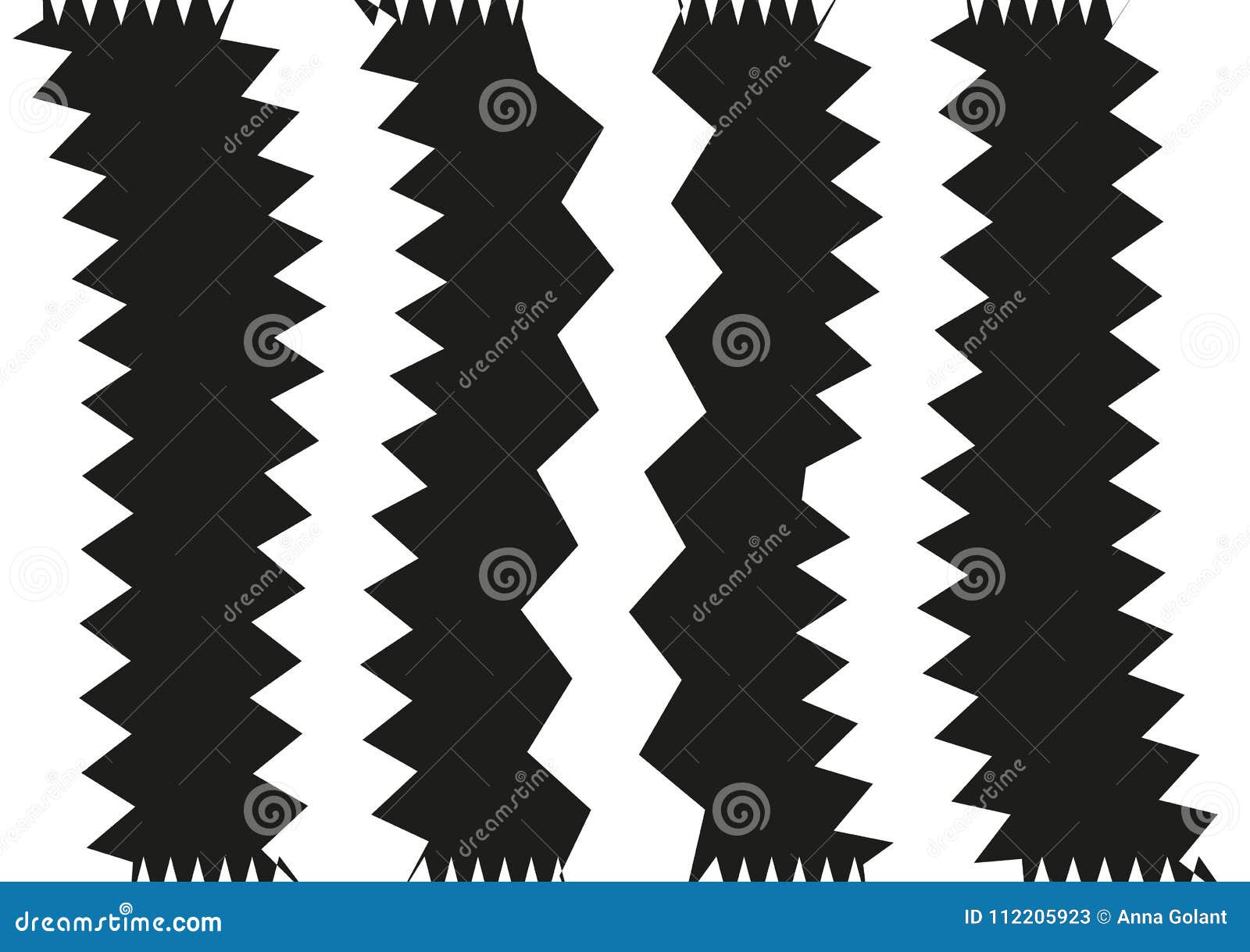 Abstract Wavy Lines. Curved Zigzag Black and White Stripes Stock Vector ...