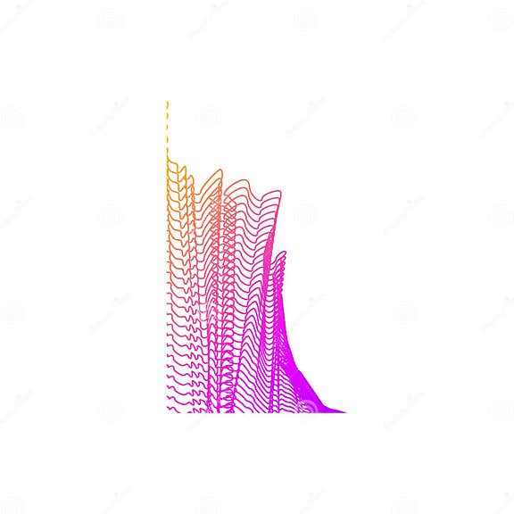 Abstract Wavy Lines Element. Flowing Particles Wave Pattern 3D Curve ...