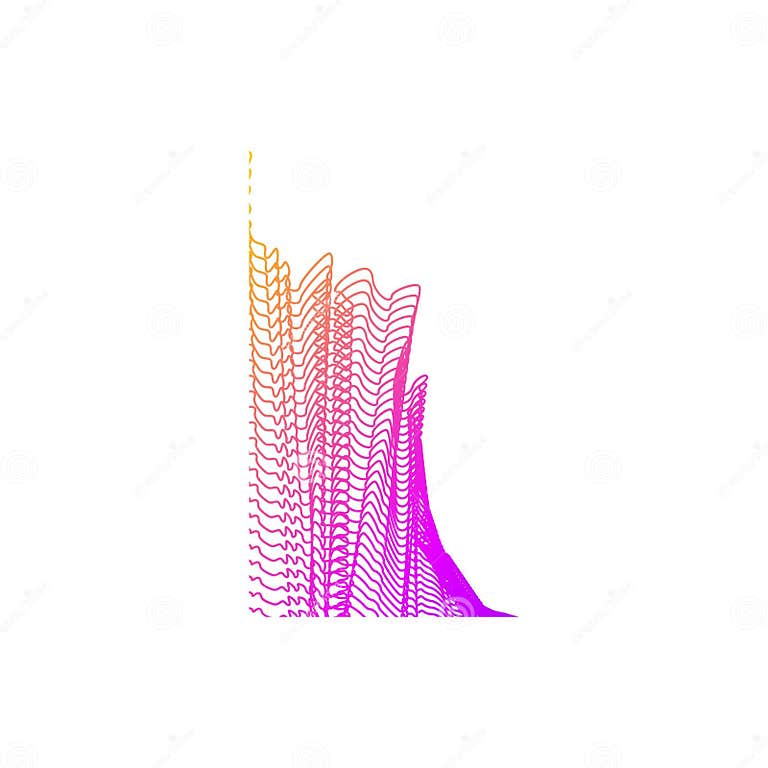 Abstract Wavy Lines Element. Flowing Particles Wave Pattern 3D Curve ...