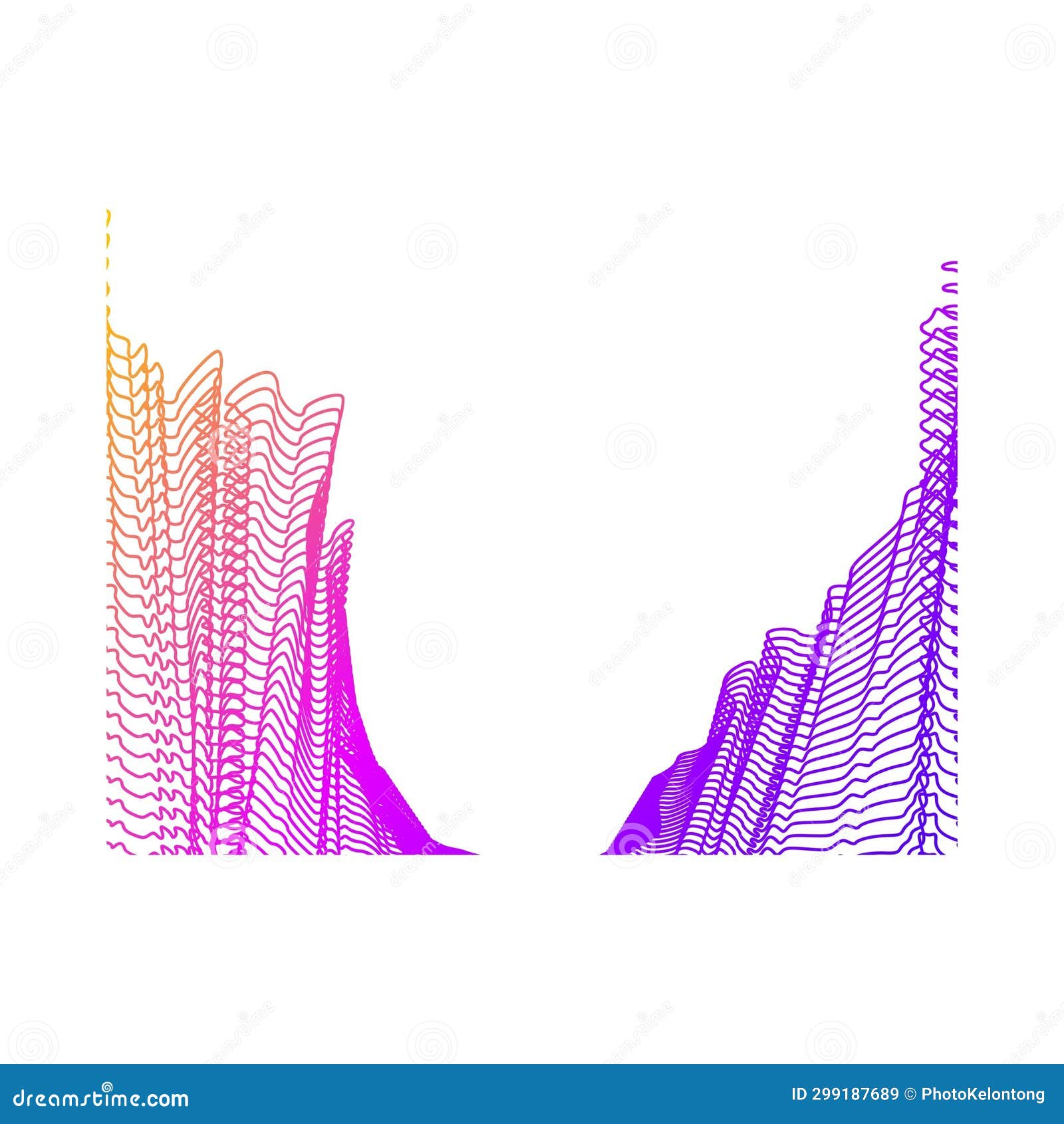 Abstract Wavy Lines Element. Flowing Particles Wave Pattern 3D Curve ...