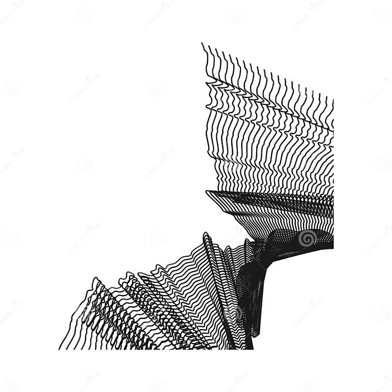 Abstract Wavy Lines Element. Flowing Particles Wave Pattern 3D Curve ...