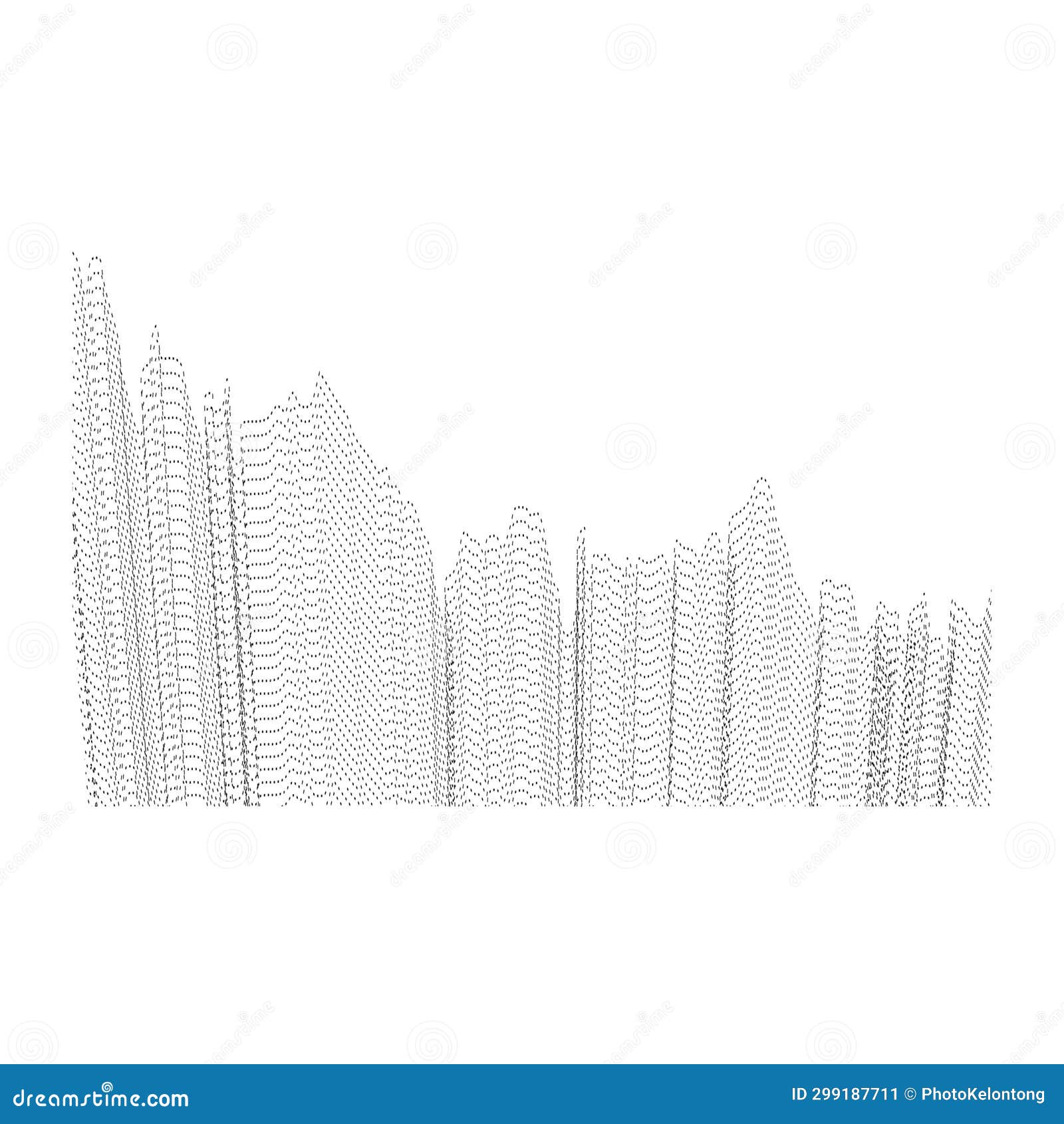 Abstract Wavy Lines Element. Flowing Particles Wave Pattern 3D Curve ...