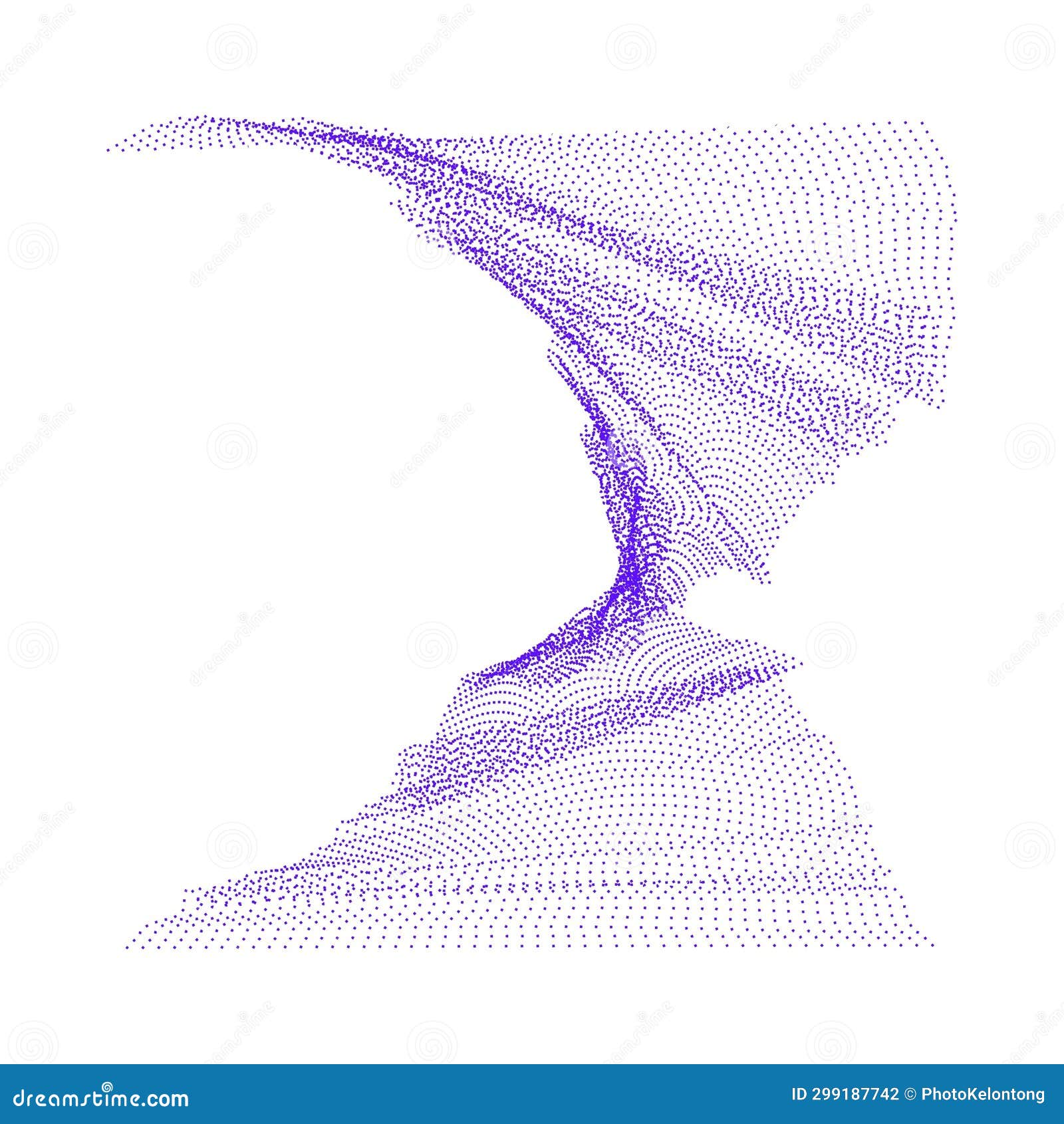 Abstract Wavy Lines Element. Flowing Particles Wave Pattern 3D Curve ...