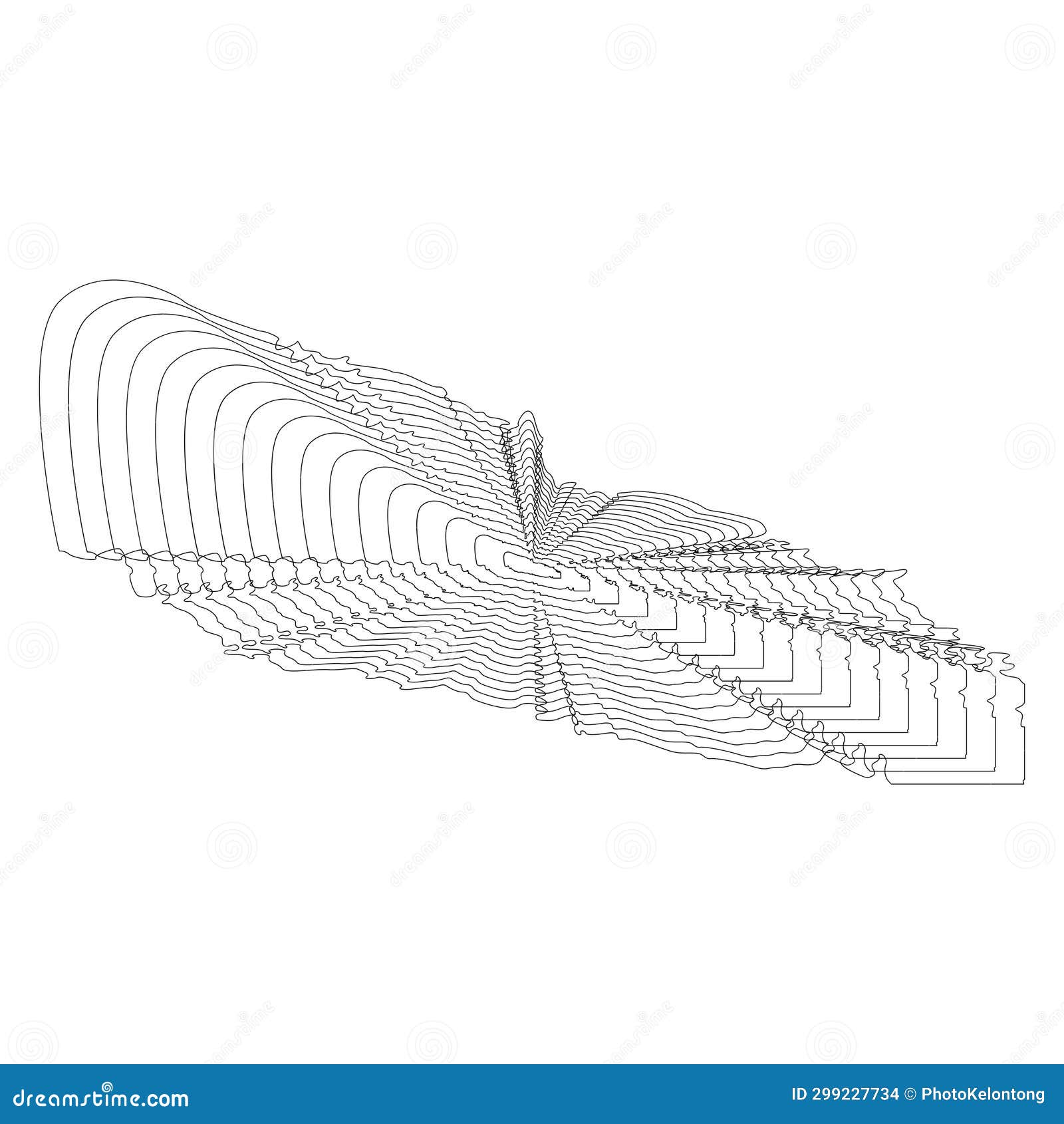 Abstract Wavy Lines Element. Flowing Particles Wave Pattern 3D Curve ...