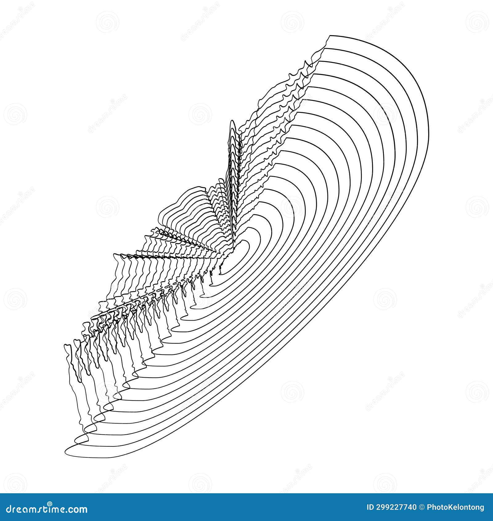 Abstract Wavy Lines Element. Flowing Particles Wave Pattern 3D Curve ...