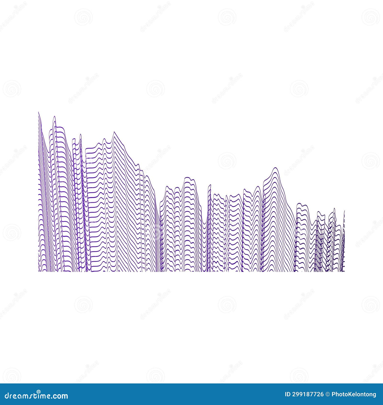 Abstract Wavy Lines Element. Flowing Particles Wave Pattern 3D Curve ...