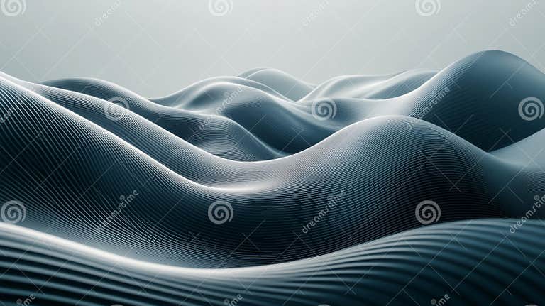 Abstract Wavy Lines Forming a Rolling Landscape Stock Illustration ...