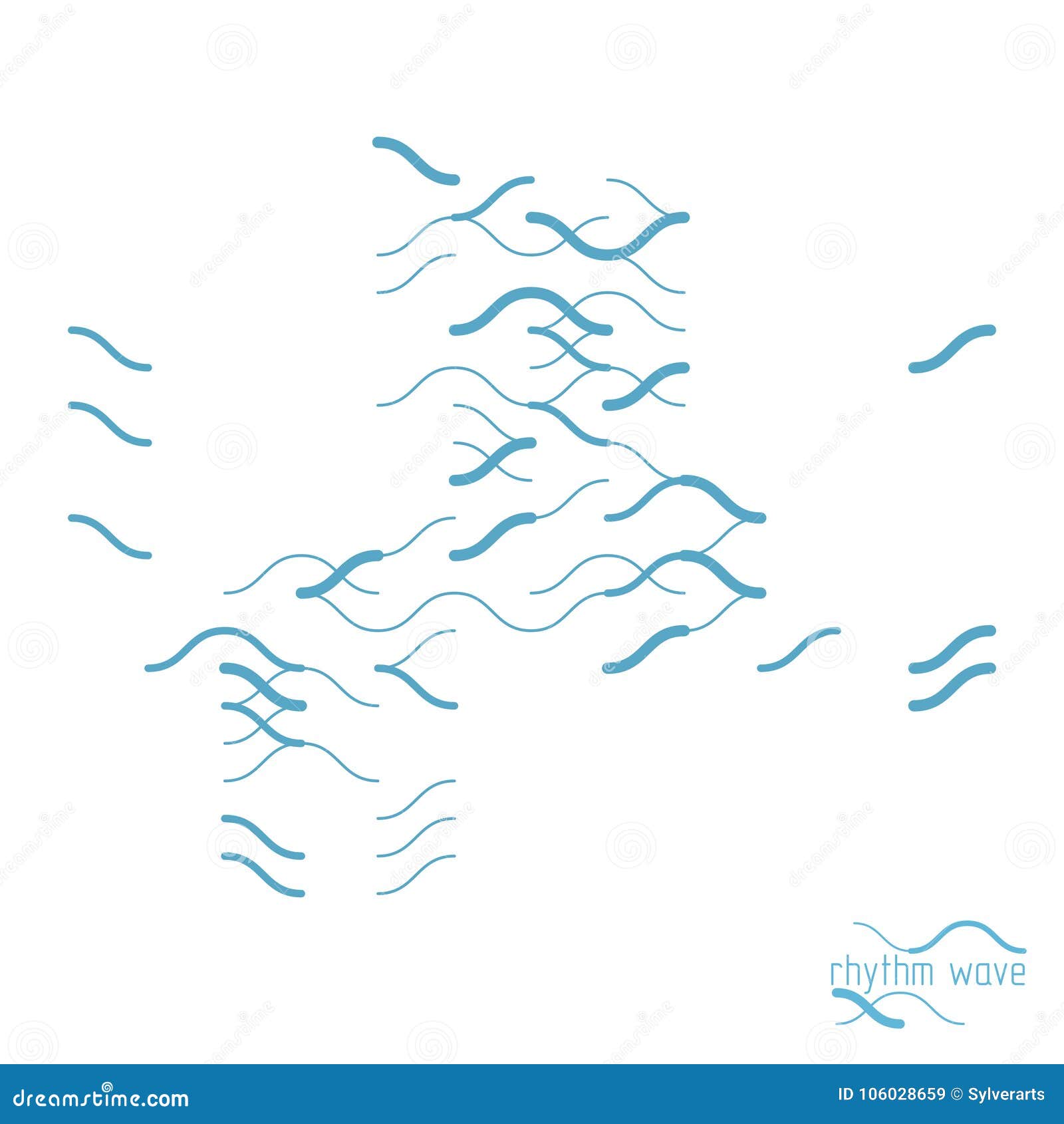 Abstract Wavy Lines Rhythm Pattern. Vector Technical Background ...