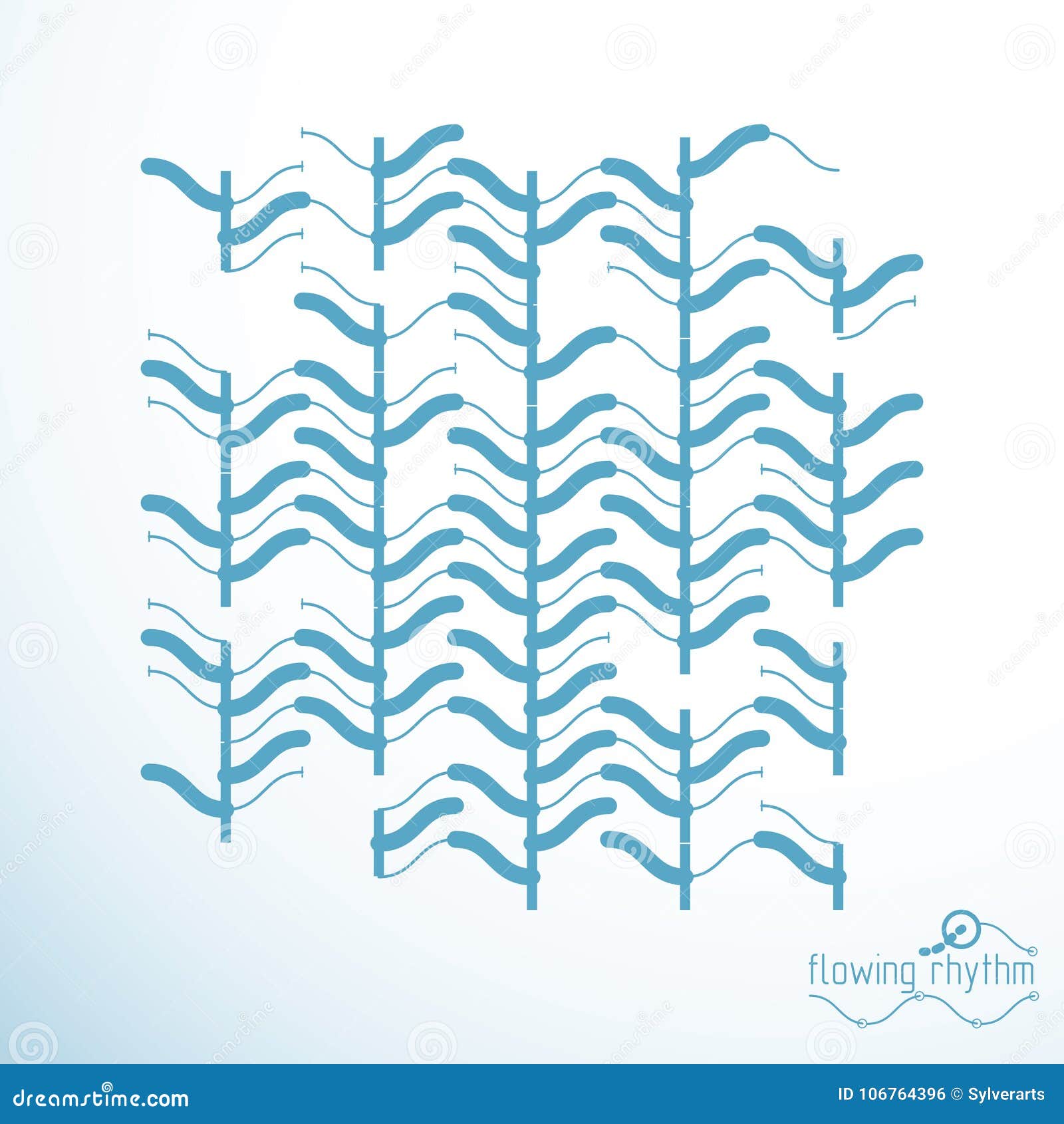 Abstract Wavy Lines Rhythm Pattern. Vector Technical Background ...