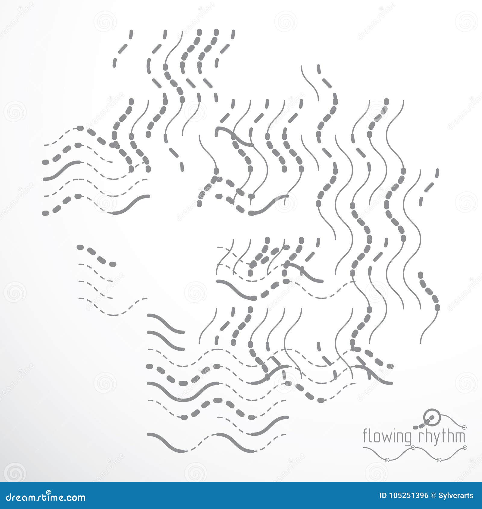 Abstract Wavy Lines Rhythm Pattern. Vector Technical Background ...