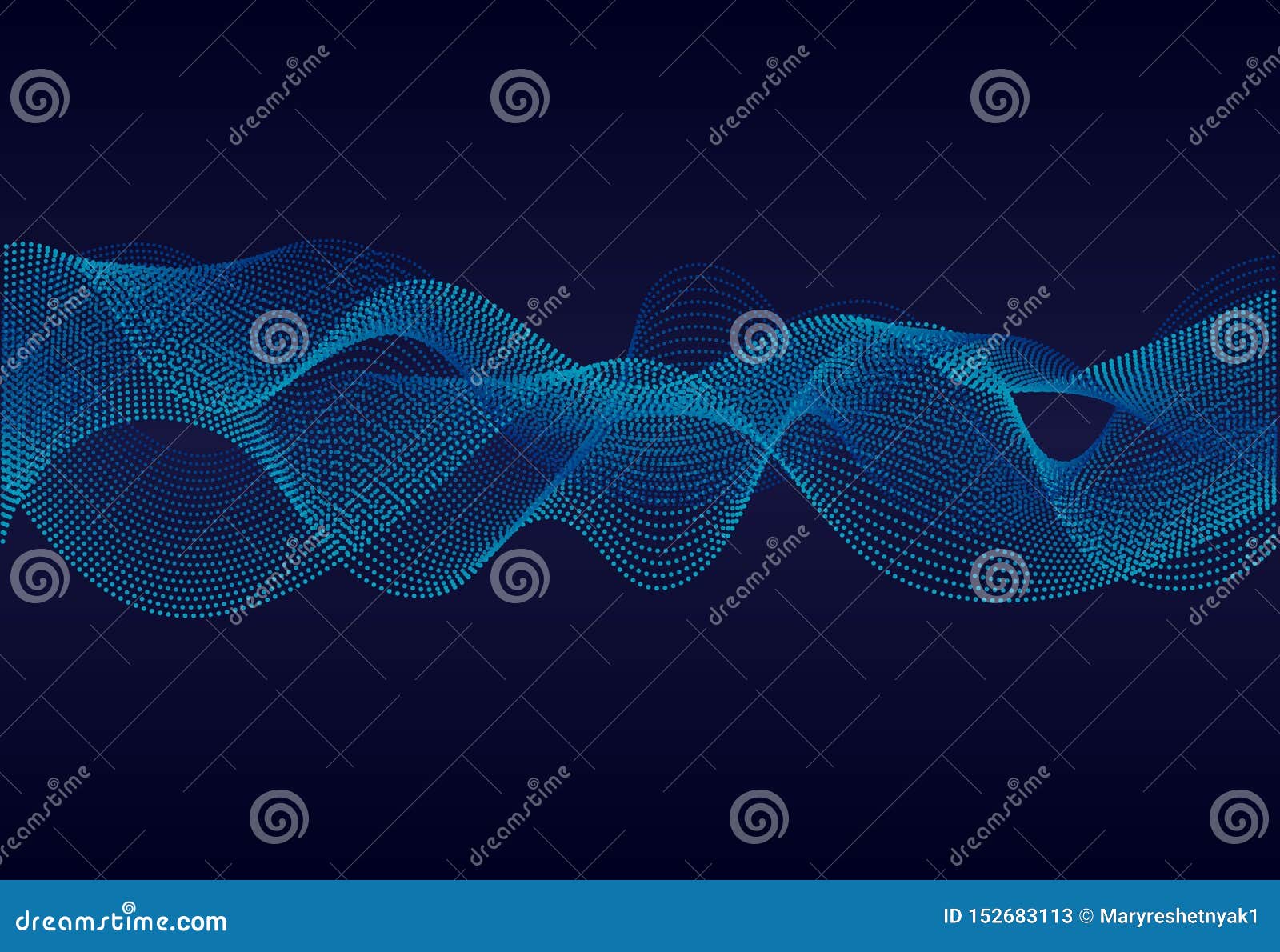 Abstract Wavy Lines Surface on Dark Blue Background. Soundwave of Lines ...