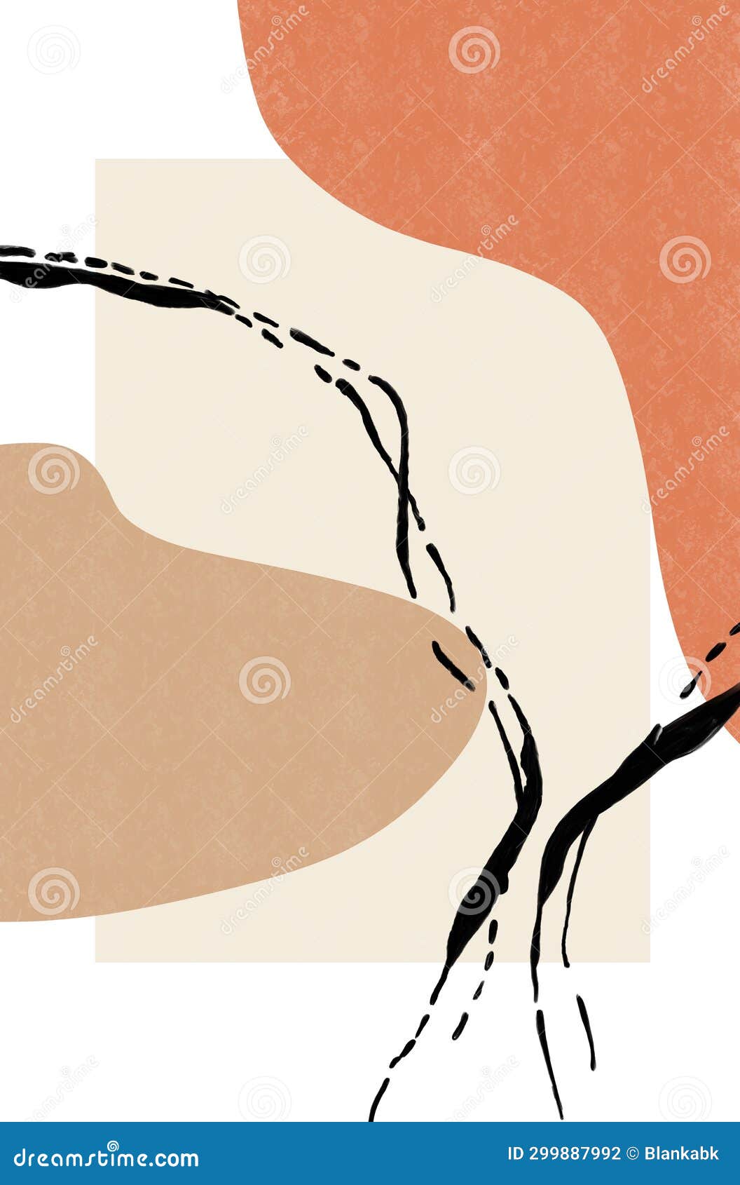 Abstract Wavy Lines Wall Poster Wall Decor Stock Illustration ...