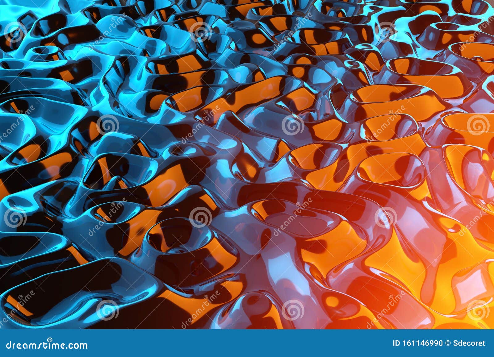 Abstract Wavy Liquid Texture Patterns 3D Rendering Stock Illustration ...