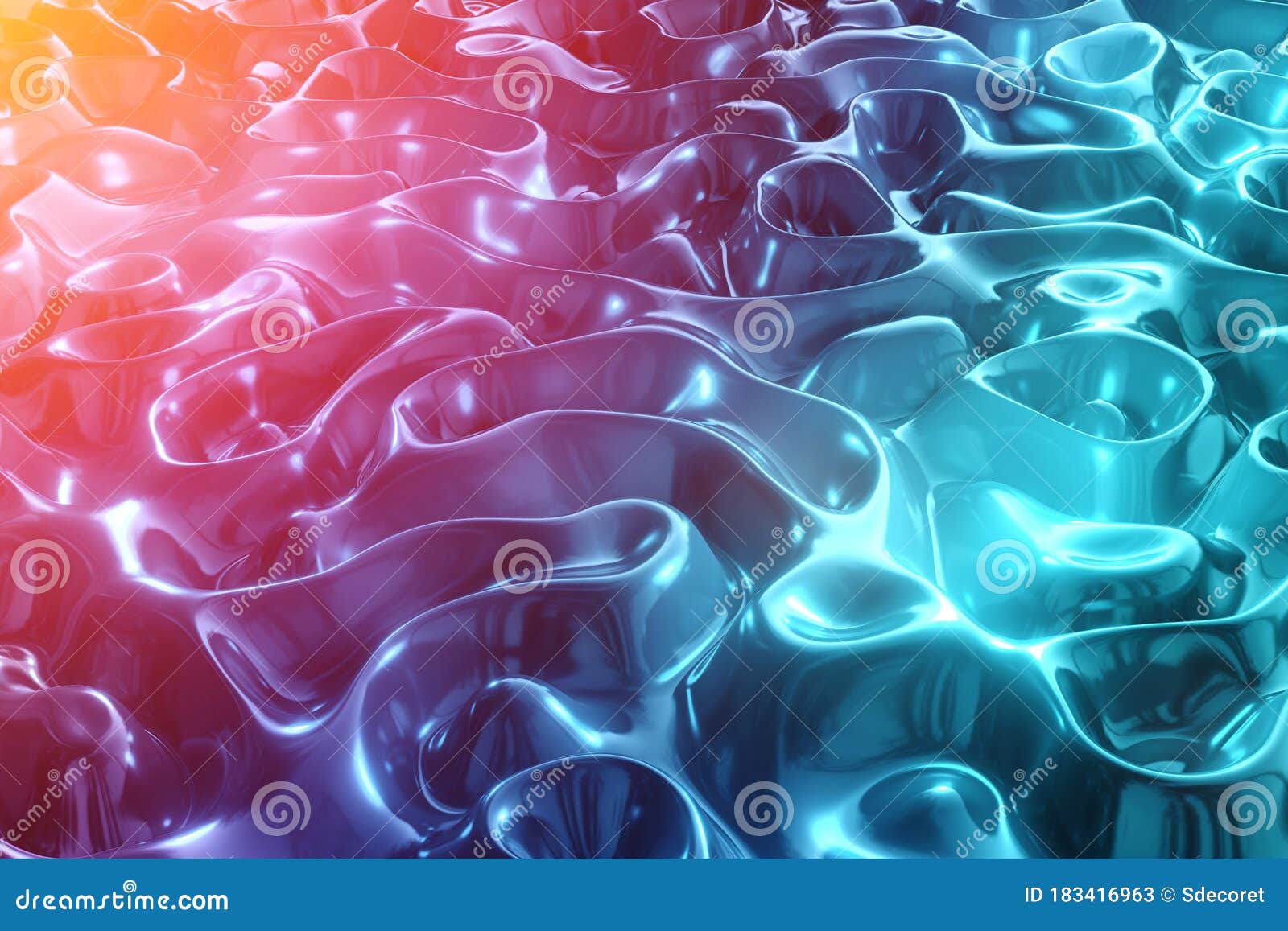 Abstract Wavy Liquid Texture Patterns 3D Rendering Stock Illustration ...