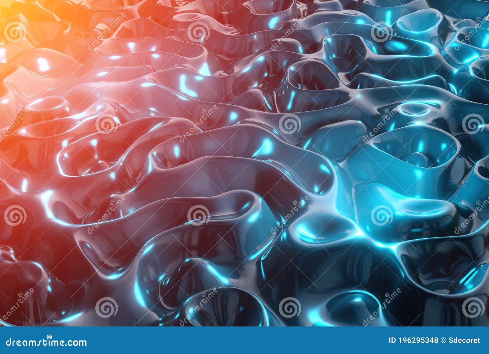 Abstract Wavy Liquid Texture Patterns 3D Rendering Stock Illustration ...