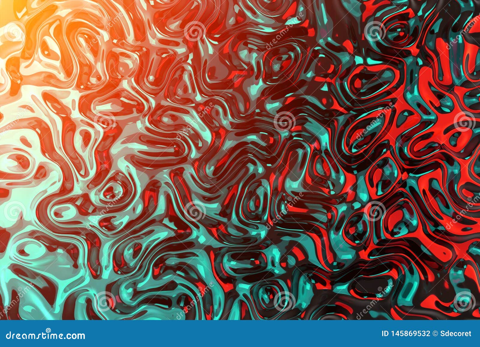 Abstract Wavy Liquid Texture Patterns 3D Rendering Stock Illustration ...