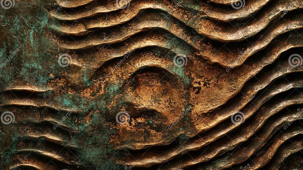 Abstract Wavy Metallic Surface Texture Design Stock Illustration ...