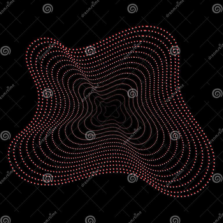 Abstract Wavy Object on Black Background Stock Vector - Illustration of ...