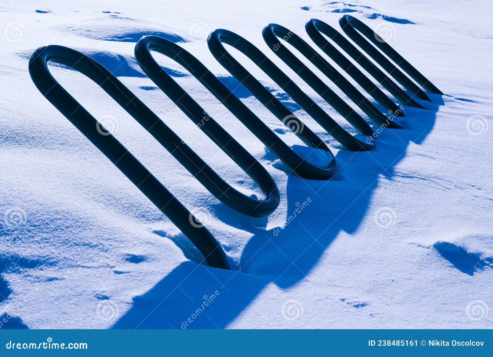 Wavy Object with Harsh Blue Shadows Covered with Snow Stock Image ...