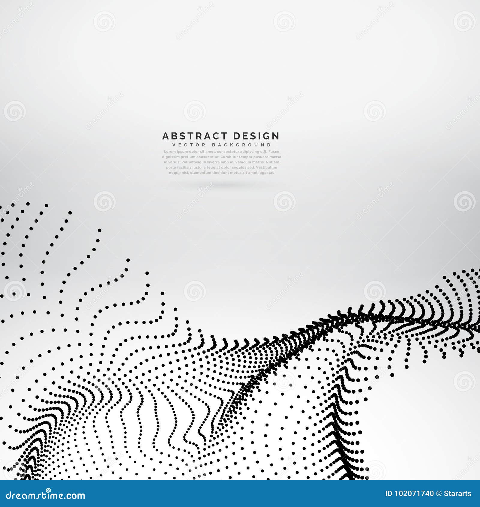 Abstract Wavy Particles Array Background Stock Vector - Illustration of ...