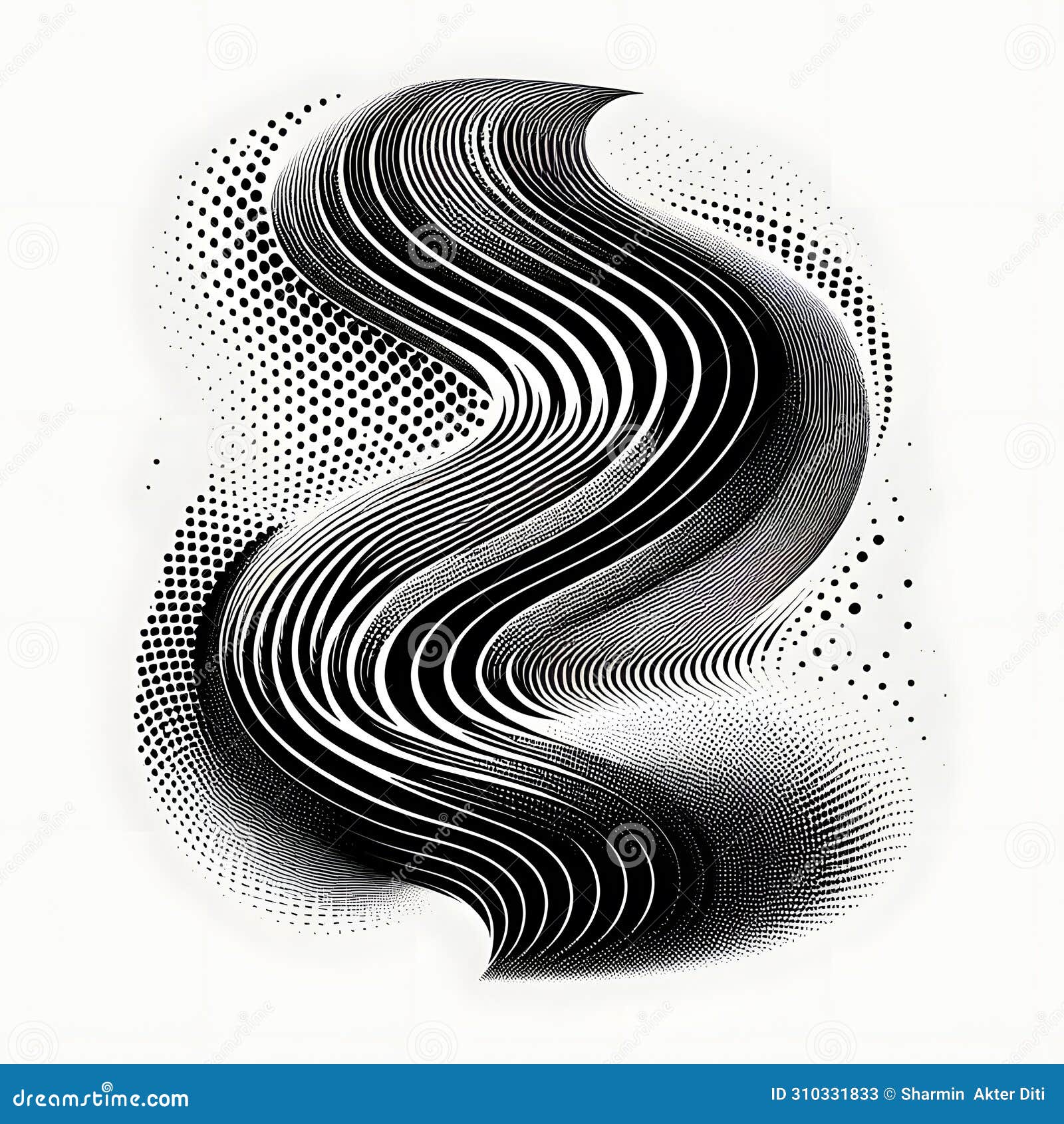 Abstract Wavy Pattern. Black and White Background Stock Illustration ...