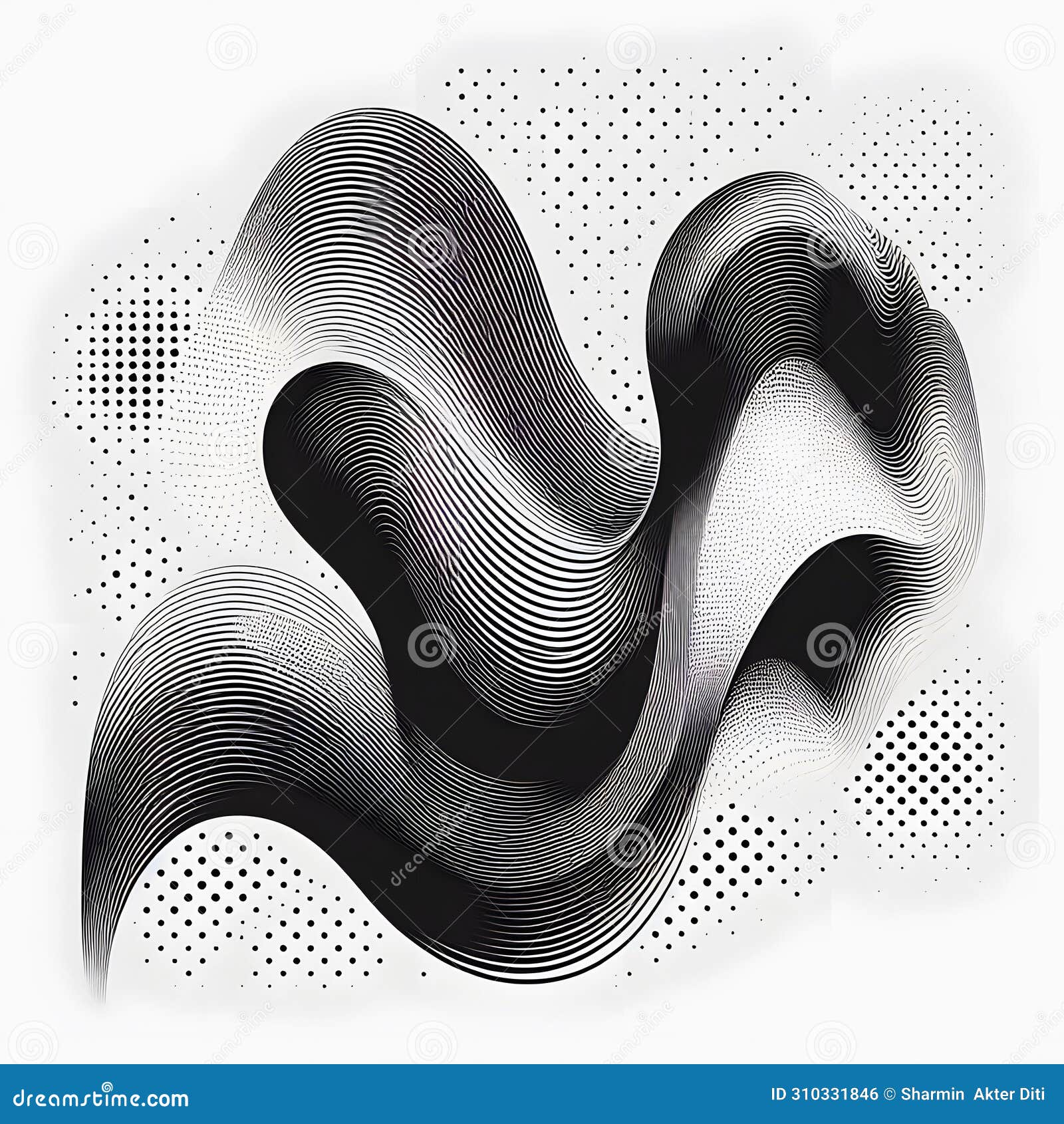 Abstract Wavy Pattern. Black and White Background Stock Illustration ...