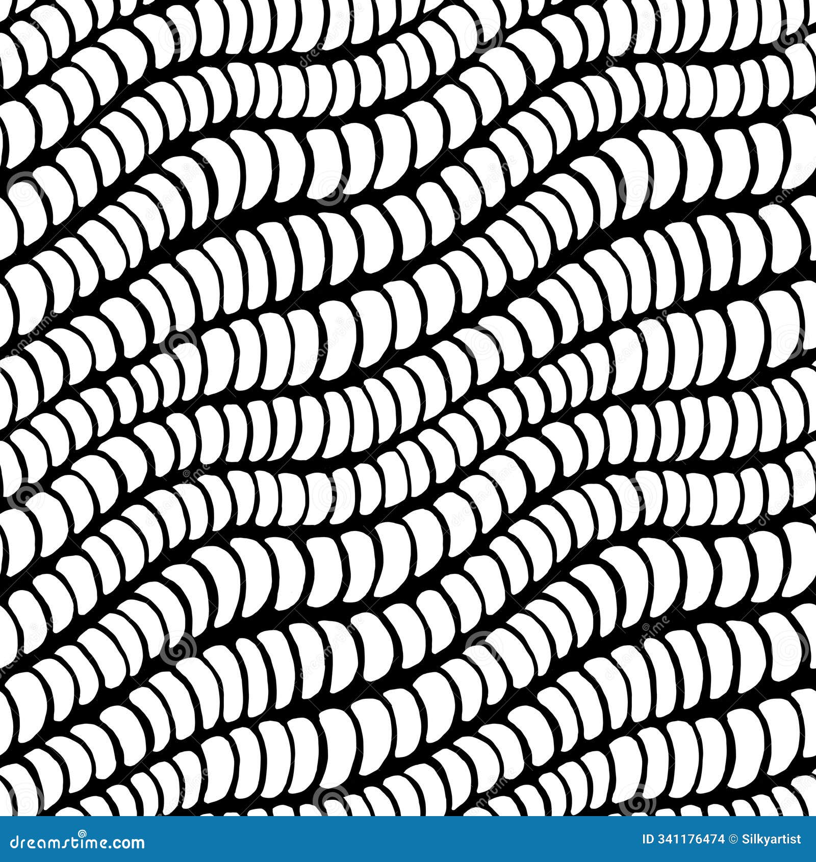 Abstract Wavy Pattern, Black and White Hand Drawn Lines Pattern, Fabric ...