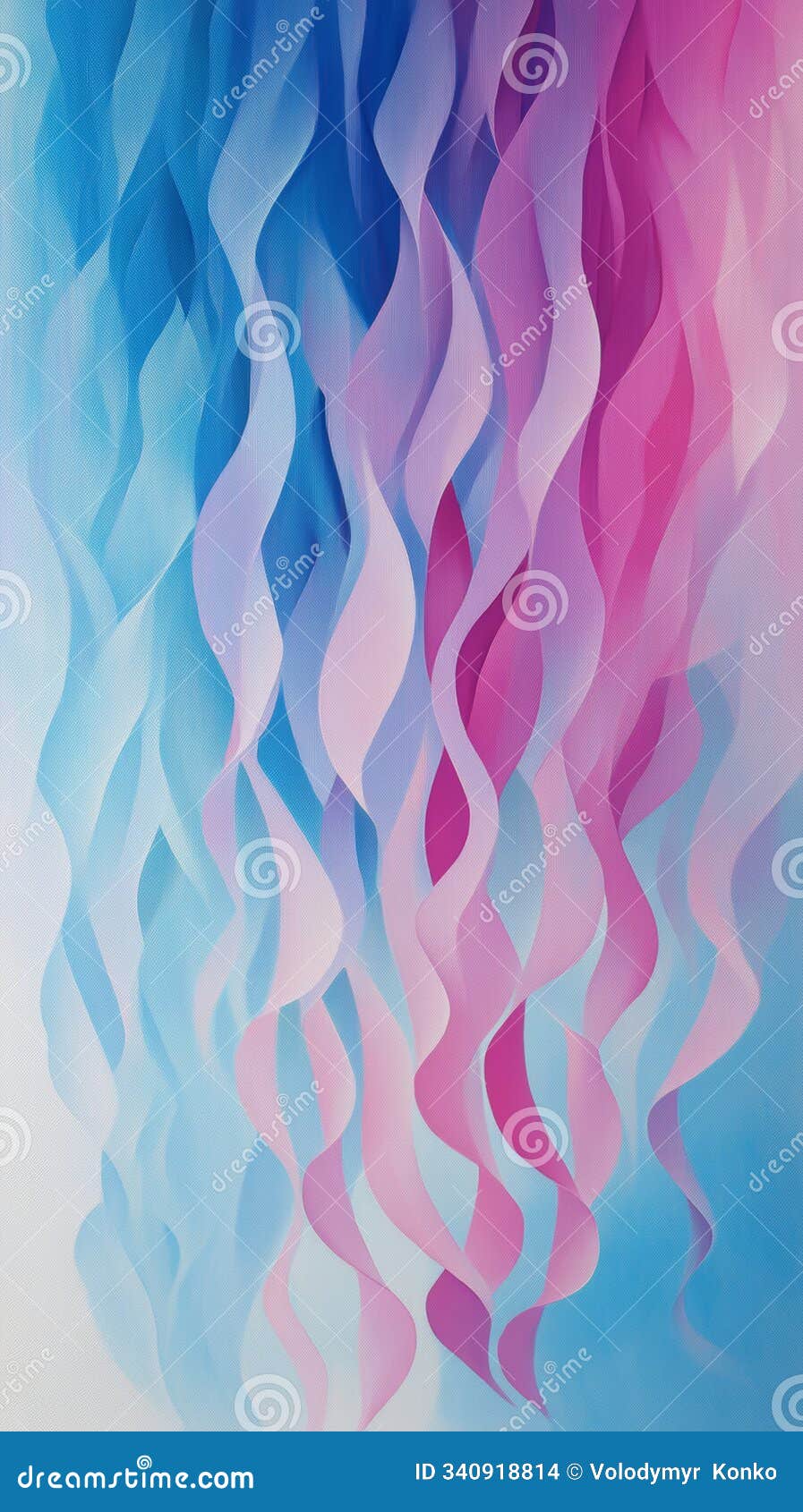 Abstract Wavy Pattern with Pink and Blue Gradients, Flowing Art Concept ...