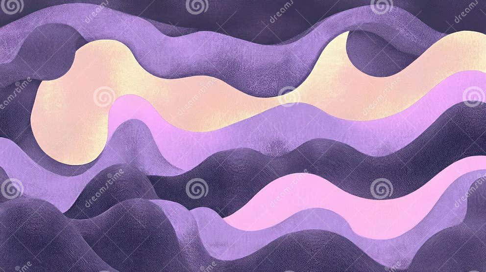 Abstract Wavy Patterns in Soft Purple and Pink Hues Create a Soothing ...